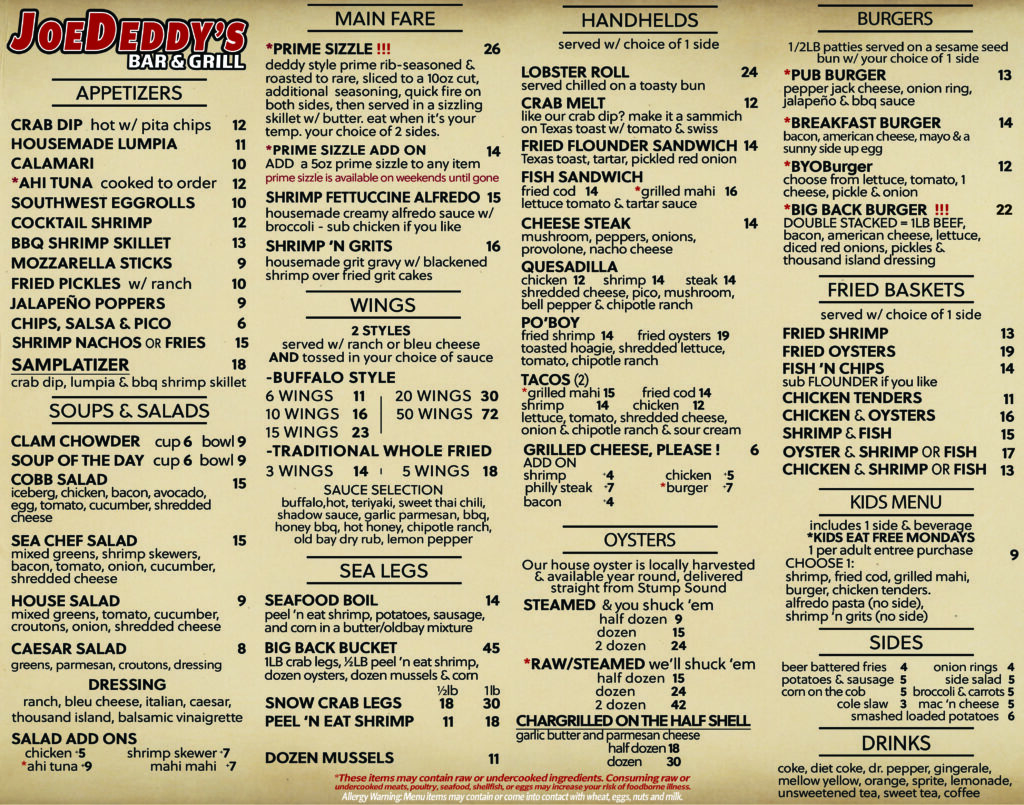 Your new favorite food place - JoeDeddy's Bar & Grill